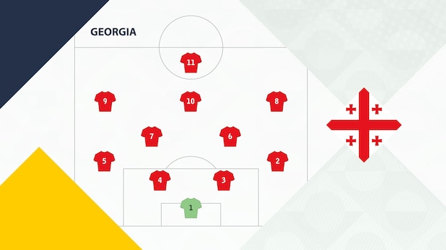 Georgia National Football Team Formation Lineup | Jiffy Designs