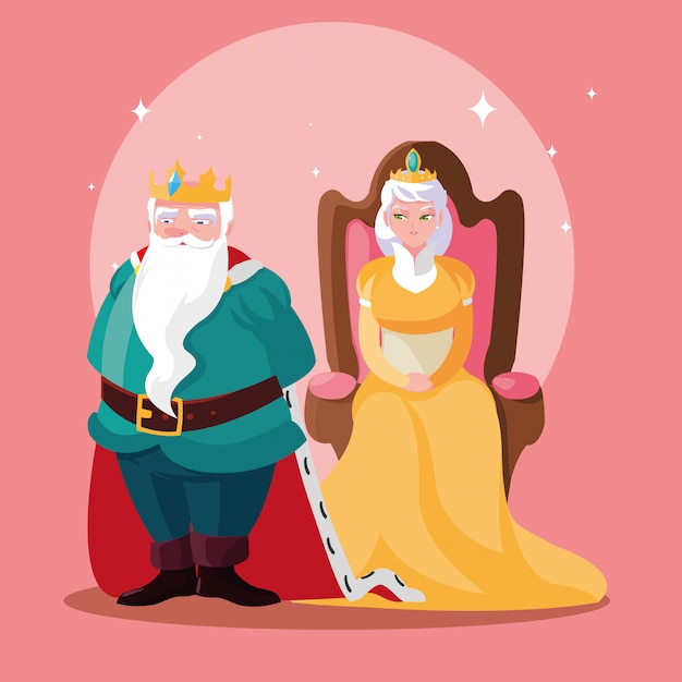 Regal Rulers: King and Queen in Vibrant Attire | Jiffy Designs