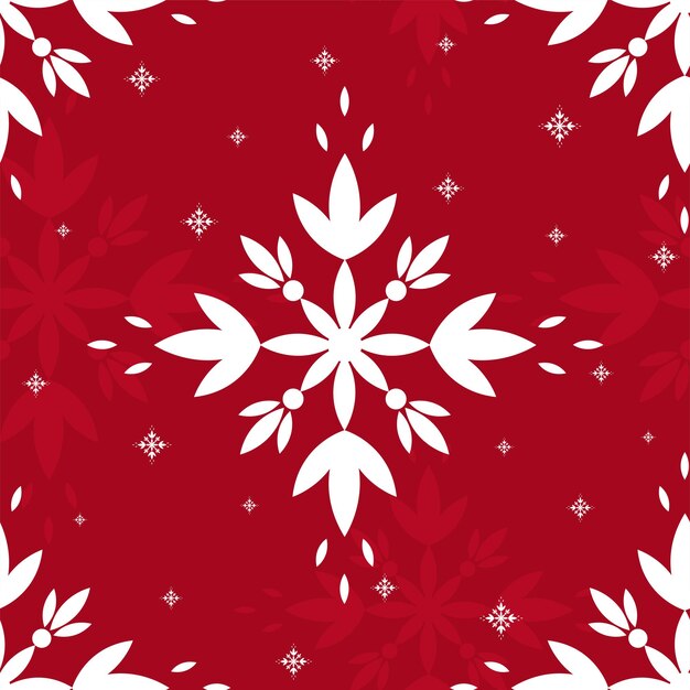 Vibrant Snowflake Pattern on Festive Red Background | Jiffy Designs
