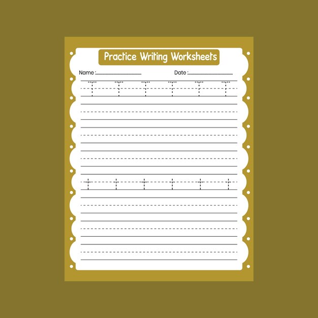 Vibrant Yellow Practice Writing Worksheets for Young Students | Jiffy ...