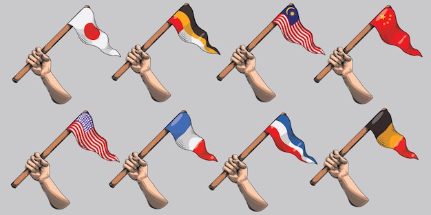 Diverse Hands Holding Flags of the World in Unity | Jiffy Designs