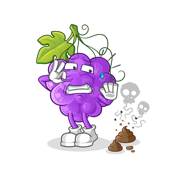 Mischievous Grape Character with Skulls and Poop | Jiffy Designs