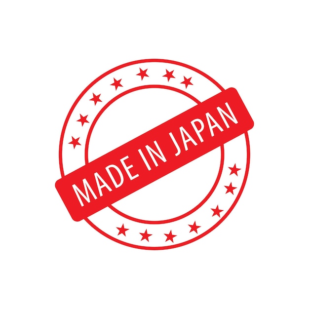 Vibrant 'Made in Japan' Stamp with Circular Star Pattern | Jiffy Designs