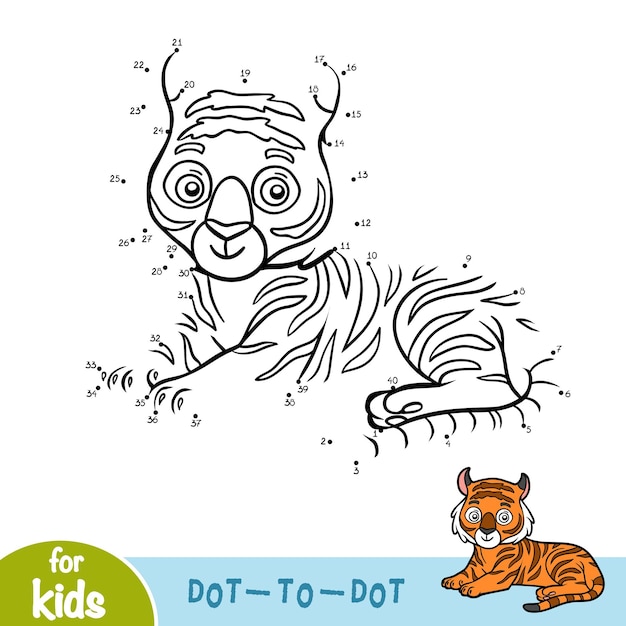 Charming Tiger Cub Dot-to-Dot Puzzle for Kids | Jiffy Designs