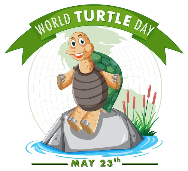 Cheerful Turtle Celebrates World Turtle Day on May 23rd | Jiffy Designs