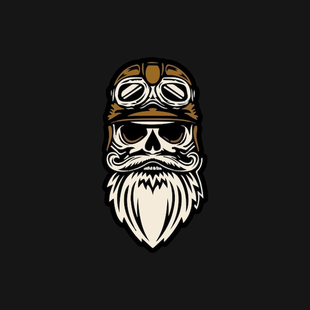 Rugged Aviator with Flowing Beard and Retro Goggles | Jiffy Designs