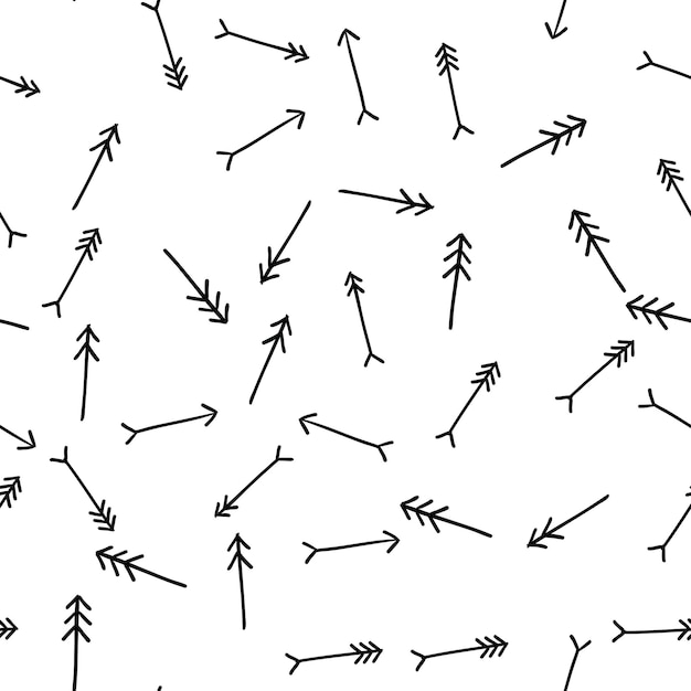 Scattered Arrows in Monochrome Minimalist Pattern | Jiffy Designs