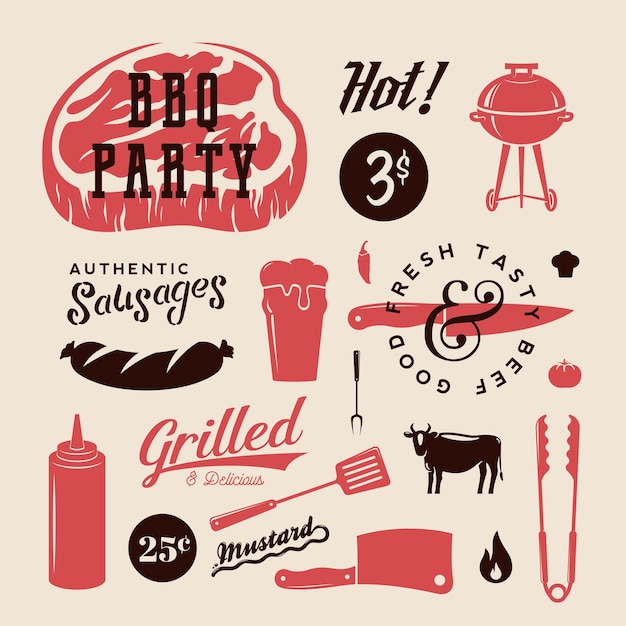 Mouthwatering Collection of Classic BBQ Imagery and Iconography | Jiffy ...