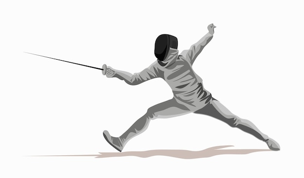 Fencing Athlete in Dynamic Lunge Pose | Jiffy Designs