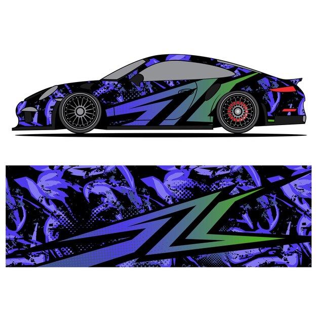 Sleek and Stylish Racing Car with Bold Geometric Designs | Jiffy Designs