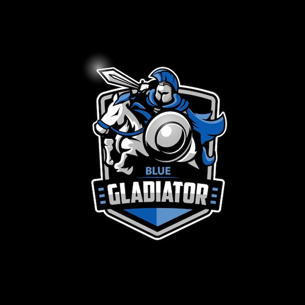 Powerful Blue Gladiator Mascot Logo for Esports and Sports Teams ...