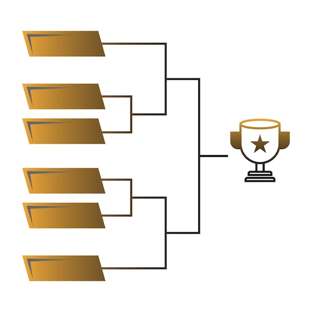 Elegant Tournament Bracket with Golden Trophy Icon | Jiffy Designs