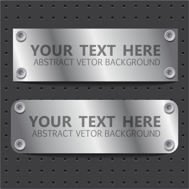 Sleek Metal Plates with Customizable Text on Perforated Background ...