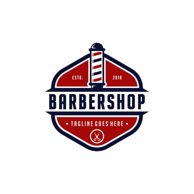 Vintage Barber Shop Emblem with Iconic Striped Pole | Jiffy Designs