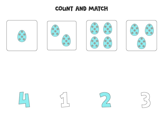 Count and Match Egg Counting Educational Illustration | Jiffy Designs