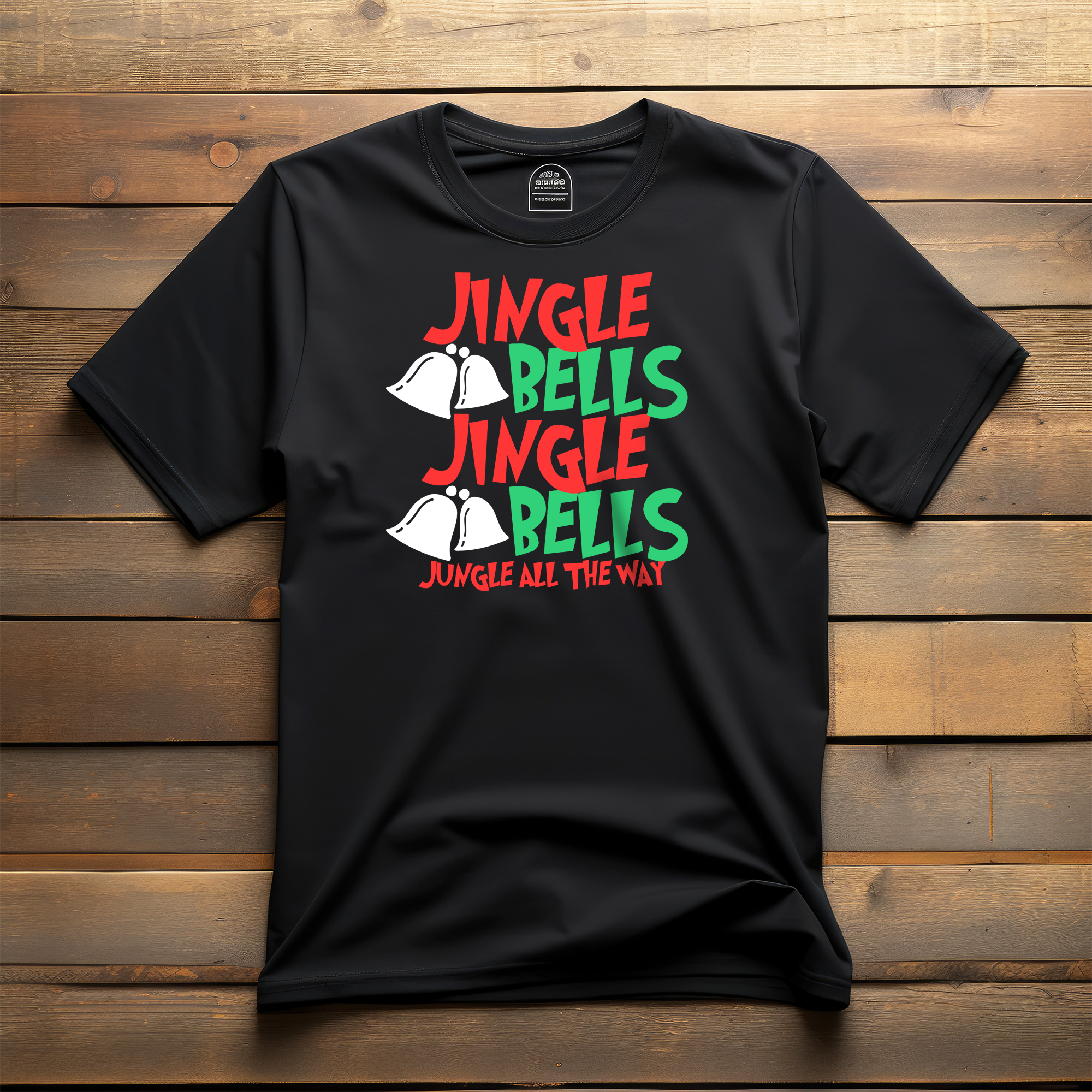 'Jingle Bells' Festive Typography in Vibrant Red and Green | Jiffy Designs
