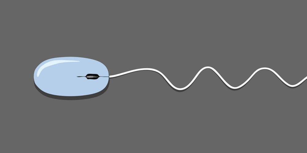 A Typical Computer Mouse On Grey Background Illustration | Jiffy Designs