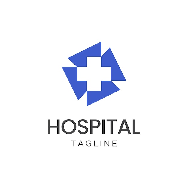 Geometric Medical Cross Symbol with Hospital Tagline | Jiffy Designs