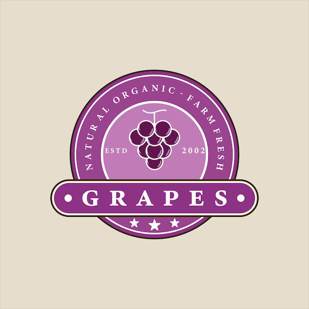 Vibrant Purple Grape Cluster Logo for Organic Farm | Jiffy Designs