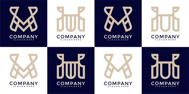 Elegant Monogram Logos: Interlocking Symbols in Sophisticated Hues ...