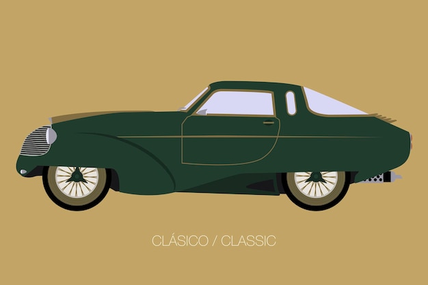 Vintage Green Classic Car with Streamlined Design | Jiffy Designs