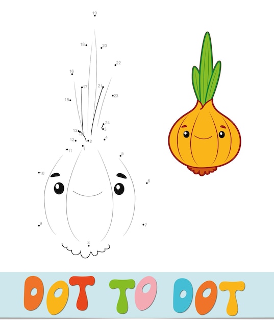 Charming Cartoon Onion with Playful Dot-to-Dot Design | Jiffy Designs