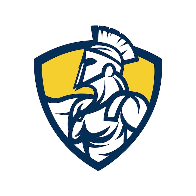 Heroic Spartan Warrior Emblem with Bold Colors and Crest | Jiffy Designs