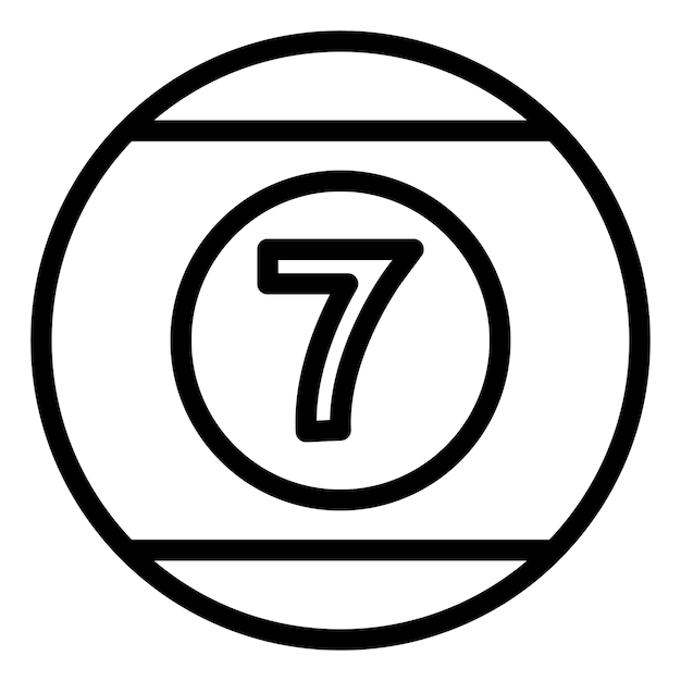 Iconic Black and White Circular Number 7 Design | Jiffy Designs