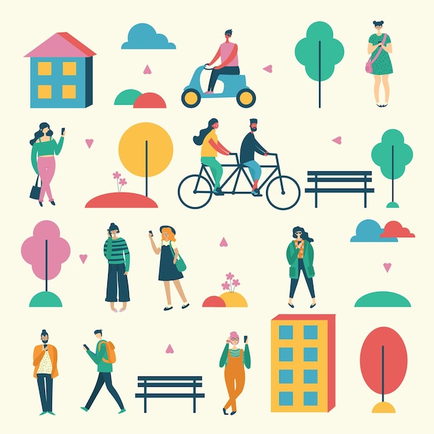 Vibrant Collection of Whimsical Illustrations Depicting Everyday Life ...