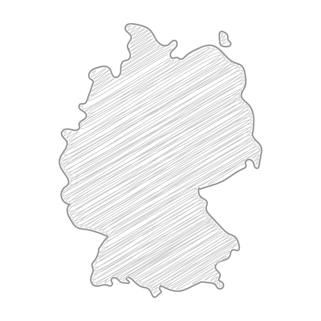 Outline Map of Germany with Textured Brush Strokes | Jiffy Designs