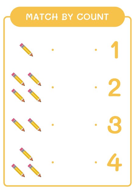 Pencils Galore: A Vibrant Match by Count Activity | Jiffy Designs