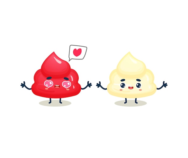 Cheerful Poop Emoji Duo with Whimsical Expressions and Heart | Jiffy ...