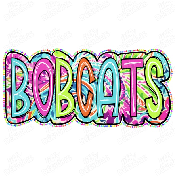 'Bobcats' Vibrant Graffiti-Style Letters with Playful Patterns and ...