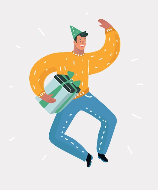 Vibrant Retro Illustration of a Cheerful Party-Goer | Jiffy Designs