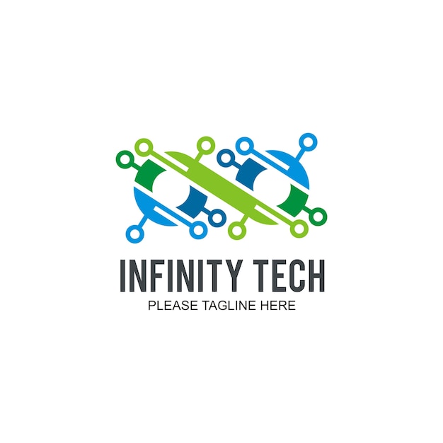 Infinity Tech Logo with Interconnected Shapes and Typography | Jiffy ...