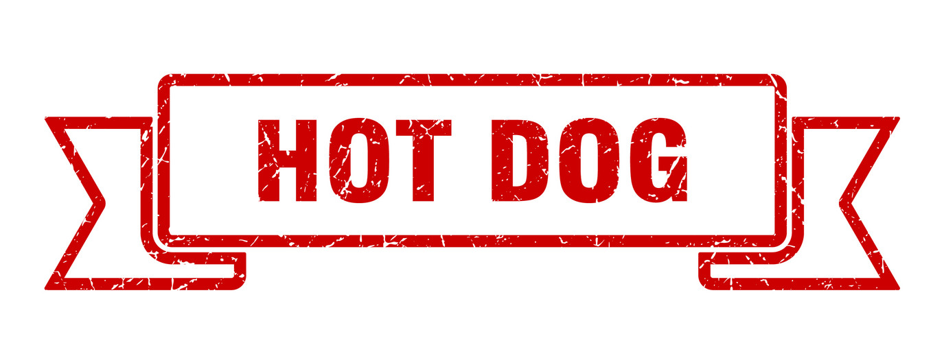 Hot Dog Grunge Ribbon. Hot Dog Sign. Hot Dog Banner | Jiffy Designs