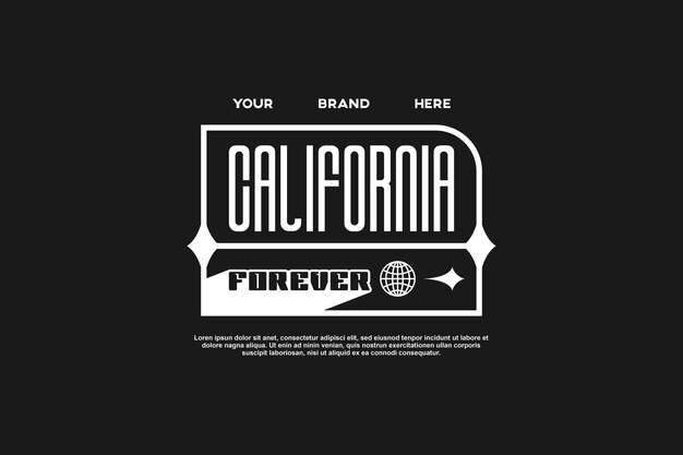 Retro California Forever Emblem with Globe Insignia | Jiffy Designs