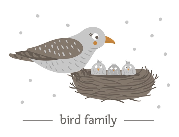 Adorable Bird Family Nesting in Cozy Nest | Jiffy Designs