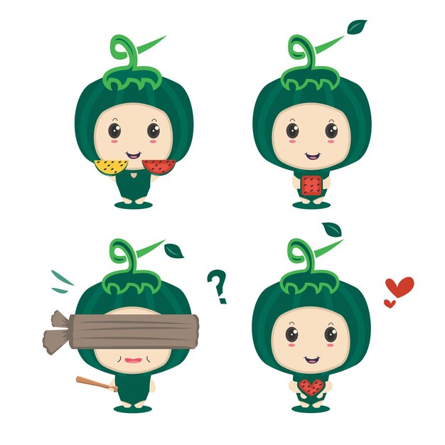 Cheerful Sprout Characters in Diverse Expressions and Poses | Jiffy Designs