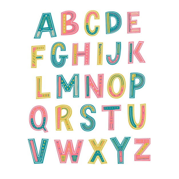 Colorful and Playful Alphabet Letters with Retro Flair | Jiffy Designs