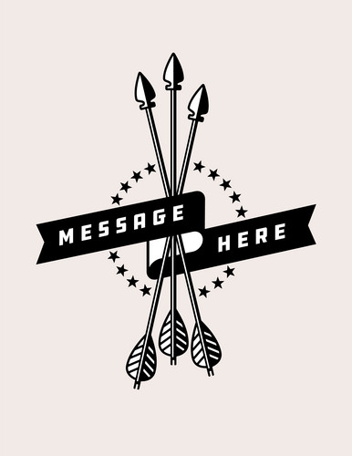 Badge Or Emblem With Three Arrows Wrapped In A Banner And Surrounded By ...