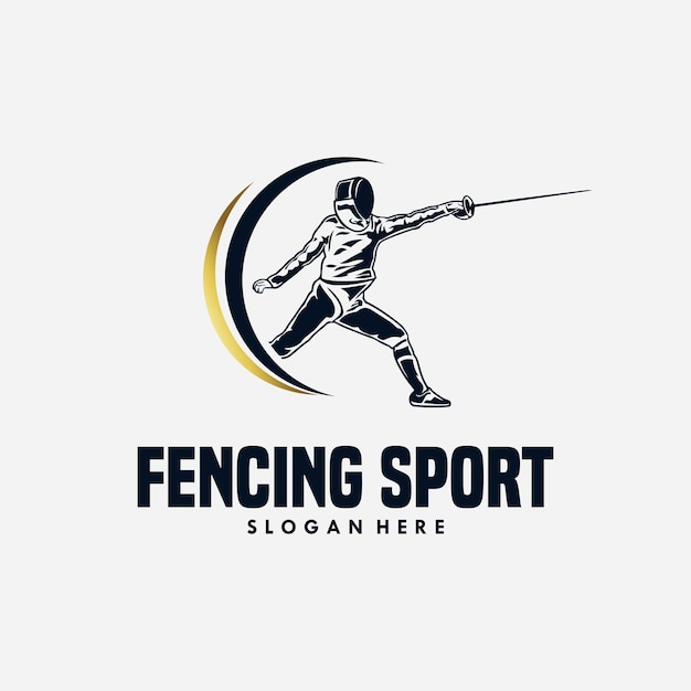 Fencing Athlete in Dynamic Pose with Sabre | Jiffy Designs