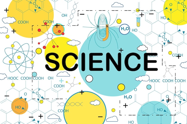 Vibrant Scientific Symbols and Formulas Collage | Jiffy Designs
