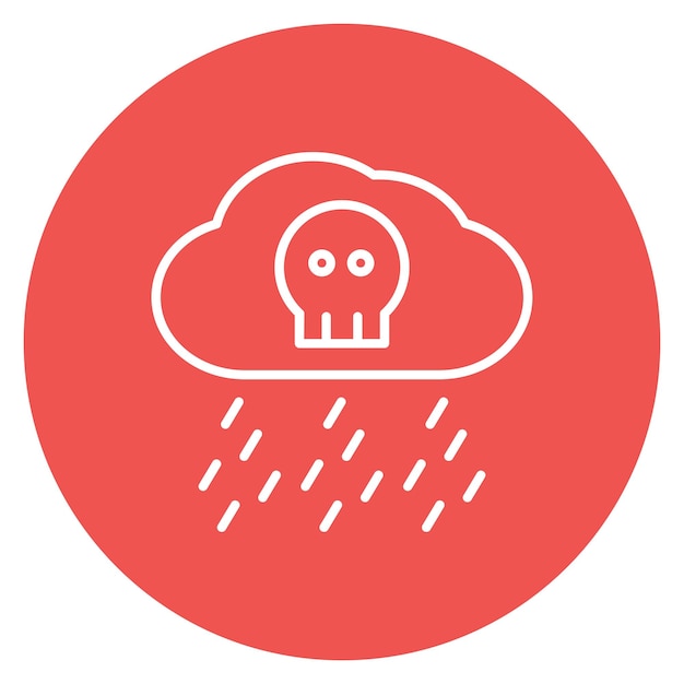 Ominous Rainy Cloud with Skull Icon | Jiffy Designs
