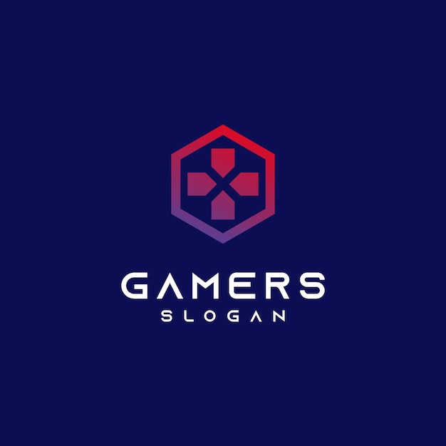 Vibrant Hexagonal Gamer's Icon on Midnight Blue Background | Jiffy Designs