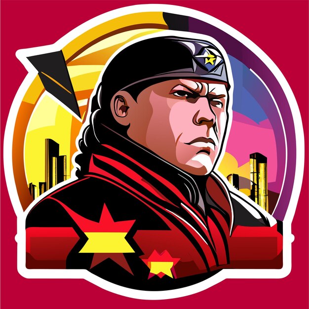 Powerful Communist Leader in Striking Propaganda Portrait | Jiffy Designs