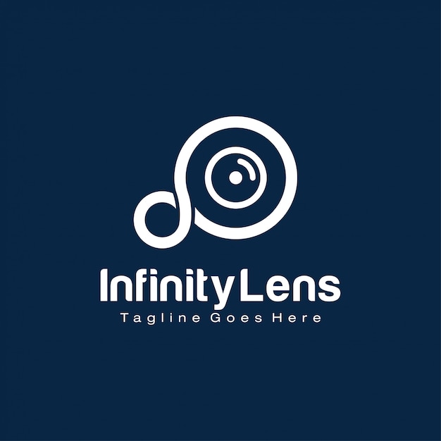 Minimalist Infinity Symbol with Lens Graphic on Navy Background | Jiffy ...