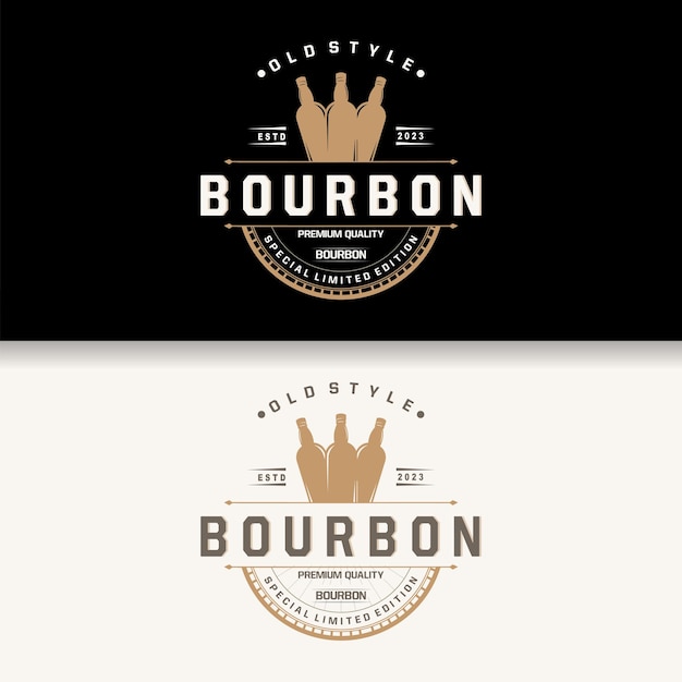 Vintage Bourbon Logo with Crown Emblem | Jiffy Designs