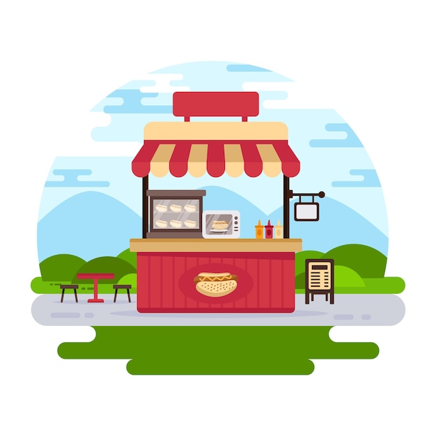 Vibrant Outdoor Food Cart with Delicious Offerings | Jiffy Designs