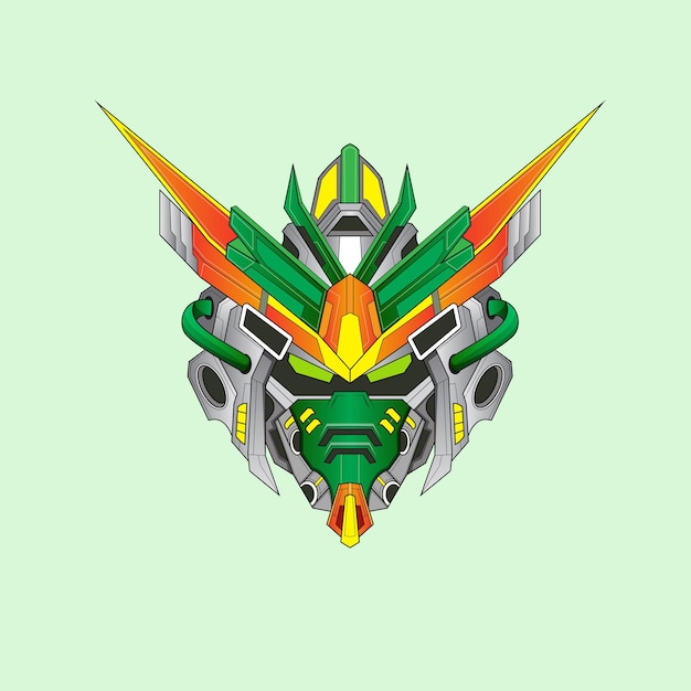 Vibrant Futuristic Mech Emblem with Striking Colors | Jiffy Designs